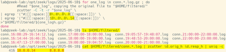 Extracting Lines of Interest From Zeek Logs - Active Countermeasures